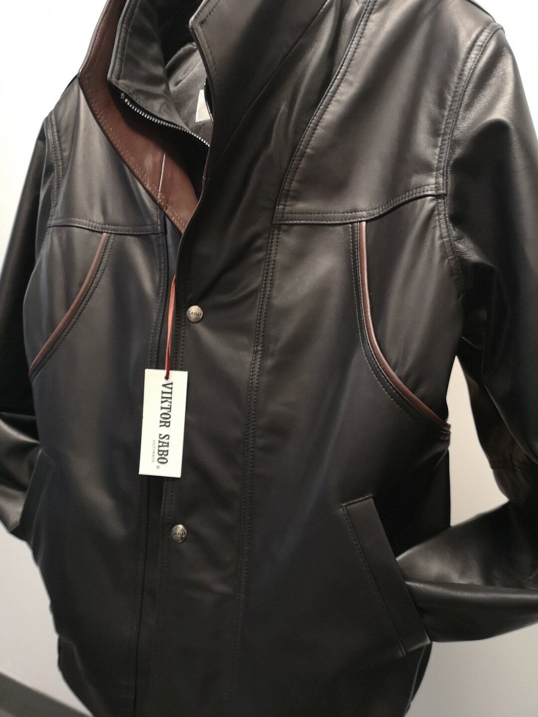 New Men's VIKTOR SABO Black/brown Exclusive Canadian Handmade Lambskin ...