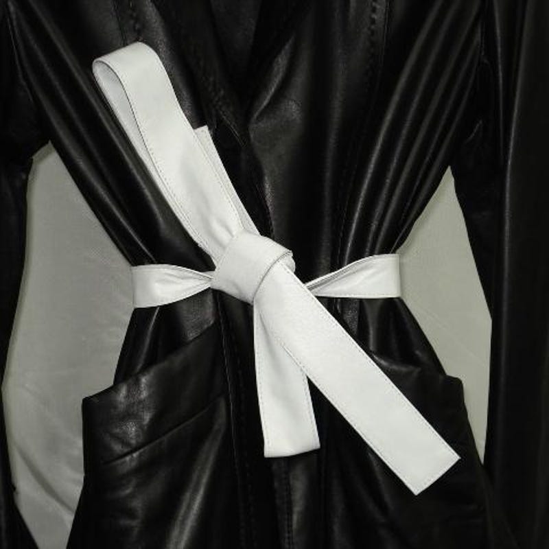 Blue Black Leather Coat - Etsy