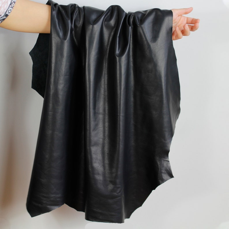 SOFT Italian Lambskin Hide First Quality 8 Sf Black Ship as Gift Free ...