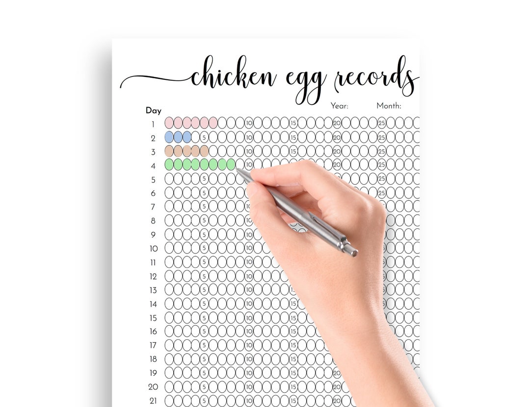 Egg Records | Chicken Egg Count Record Keeper | Chicken Egg Production ...
