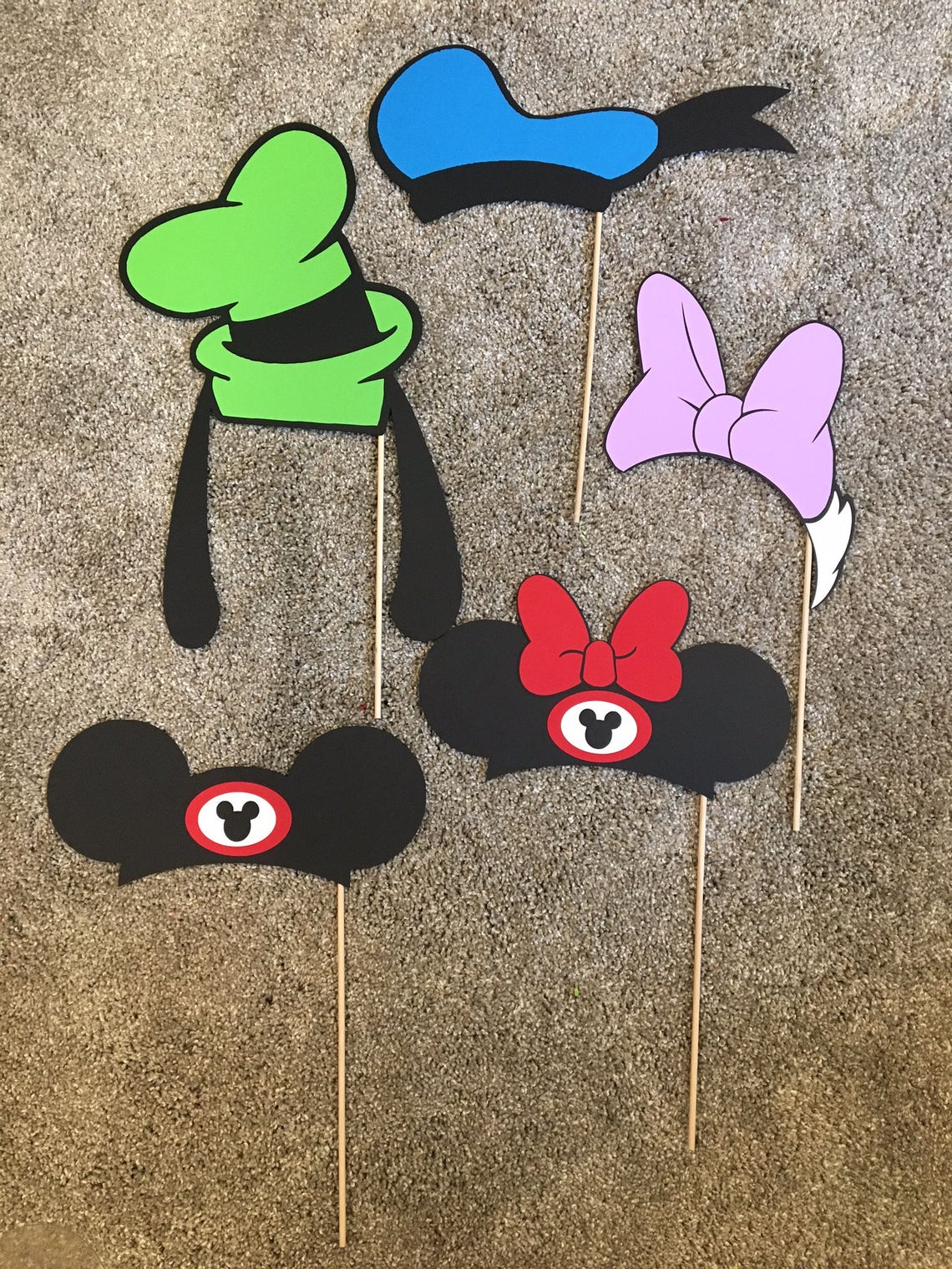 Disney Characters Photo Booth Party Props Mickey Ears Minnie | Etsy