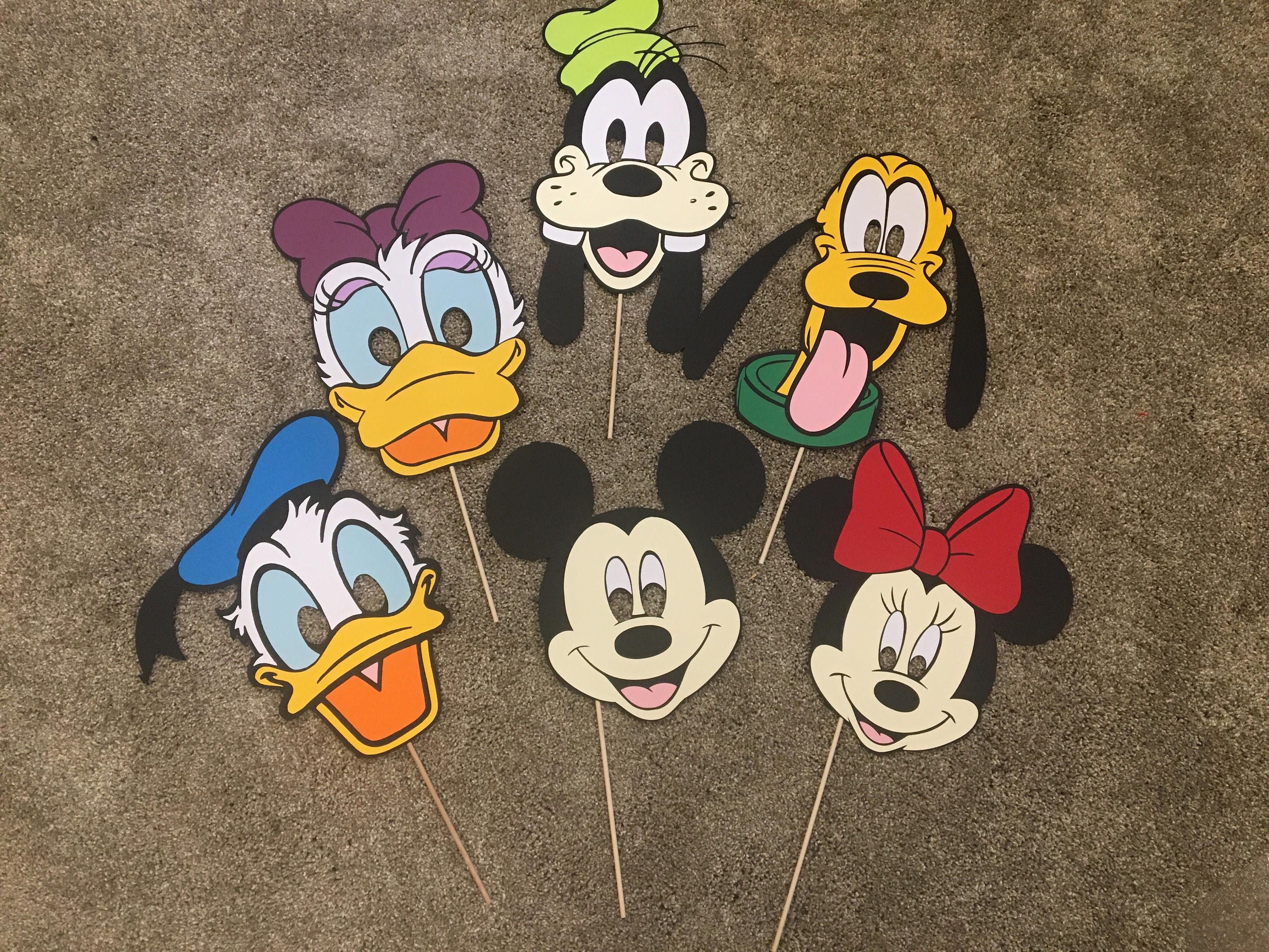 Disney Character Photo Booth Prop Paper Masks Set of 6 - Etsy