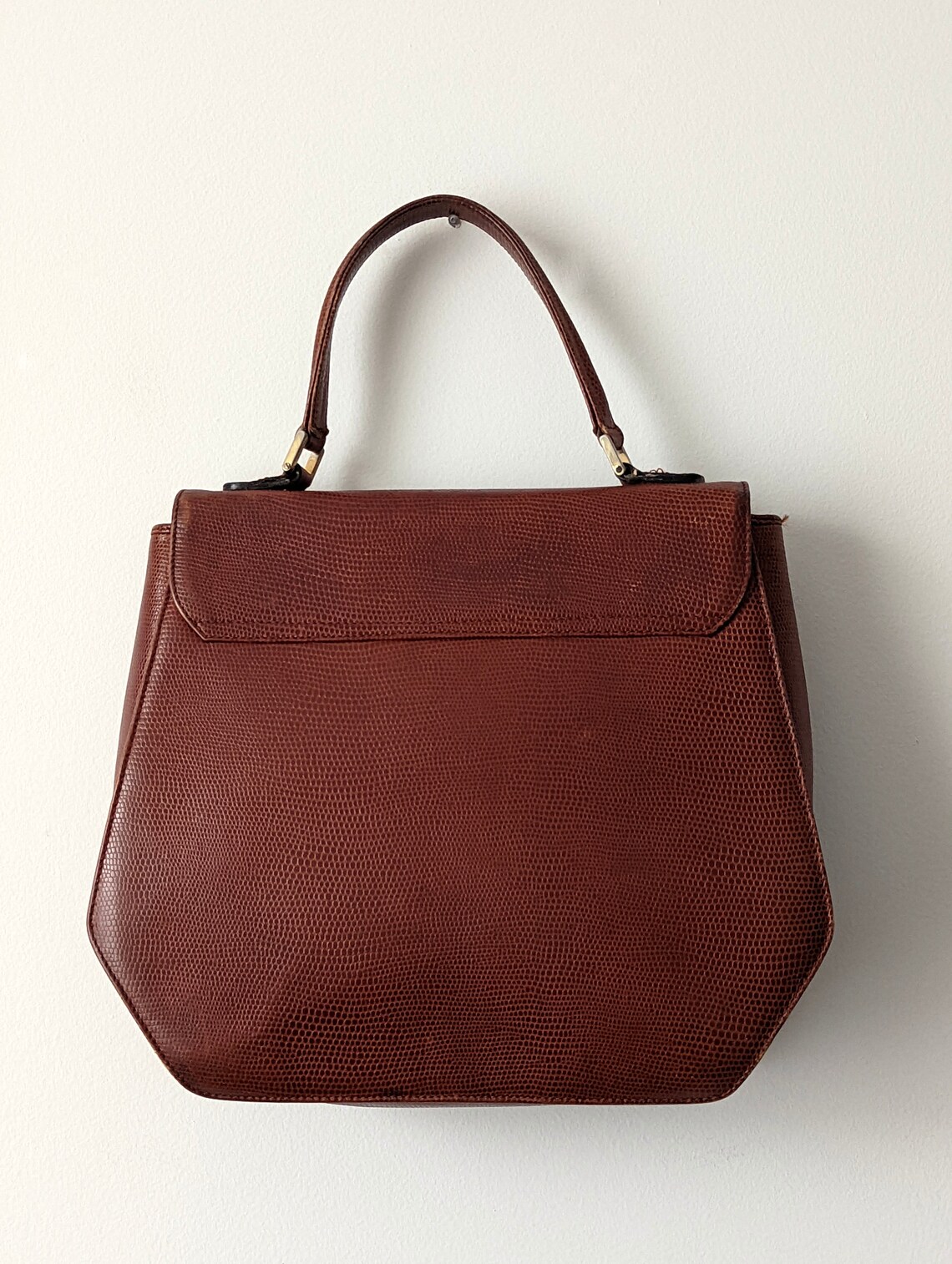 LANCEL Brown Hexagonal Purse Top Handle Handbag - Etsy