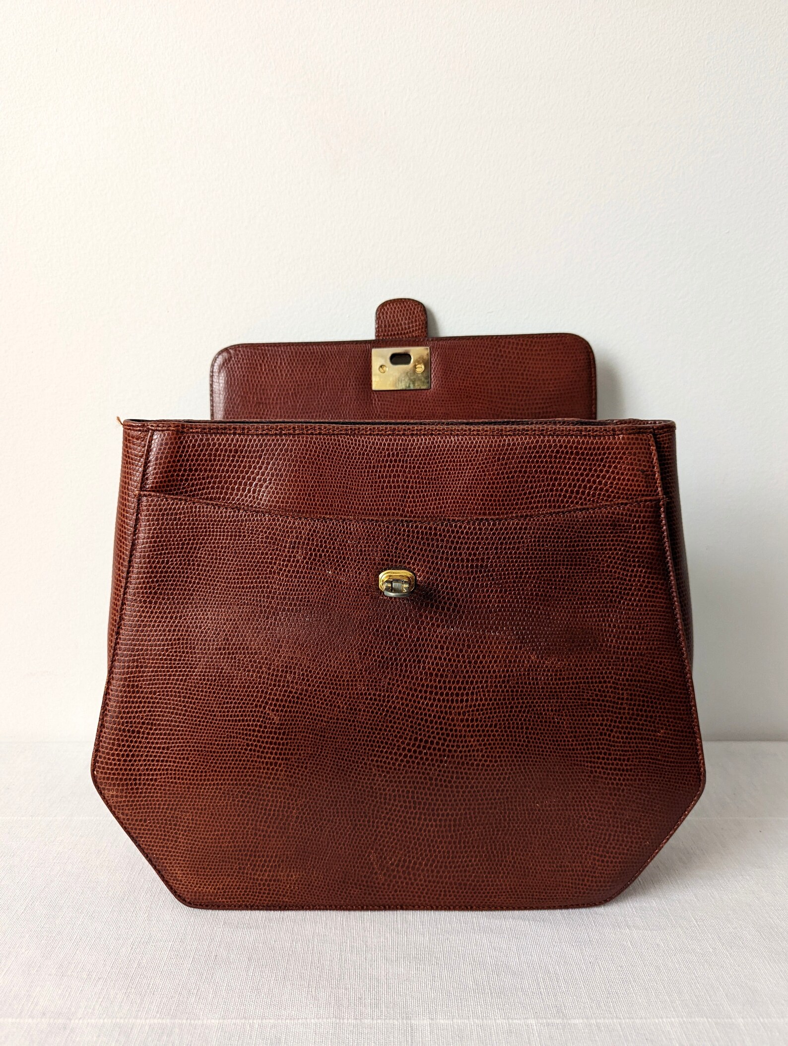 LANCEL Brown Hexagonal Purse Top Handle Handbag - Etsy