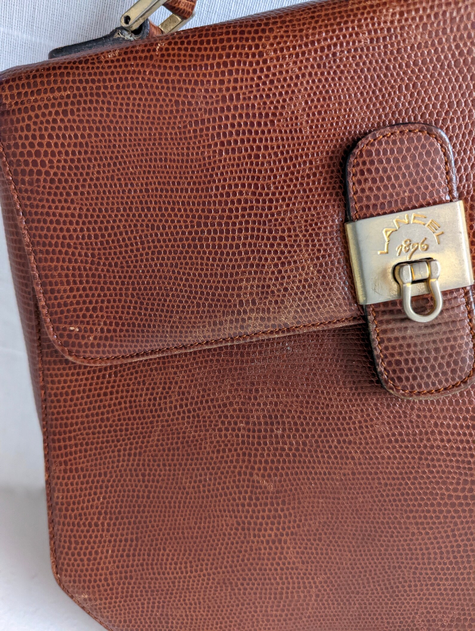 LANCEL Brown Hexagonal Purse Top Handle Handbag - Etsy