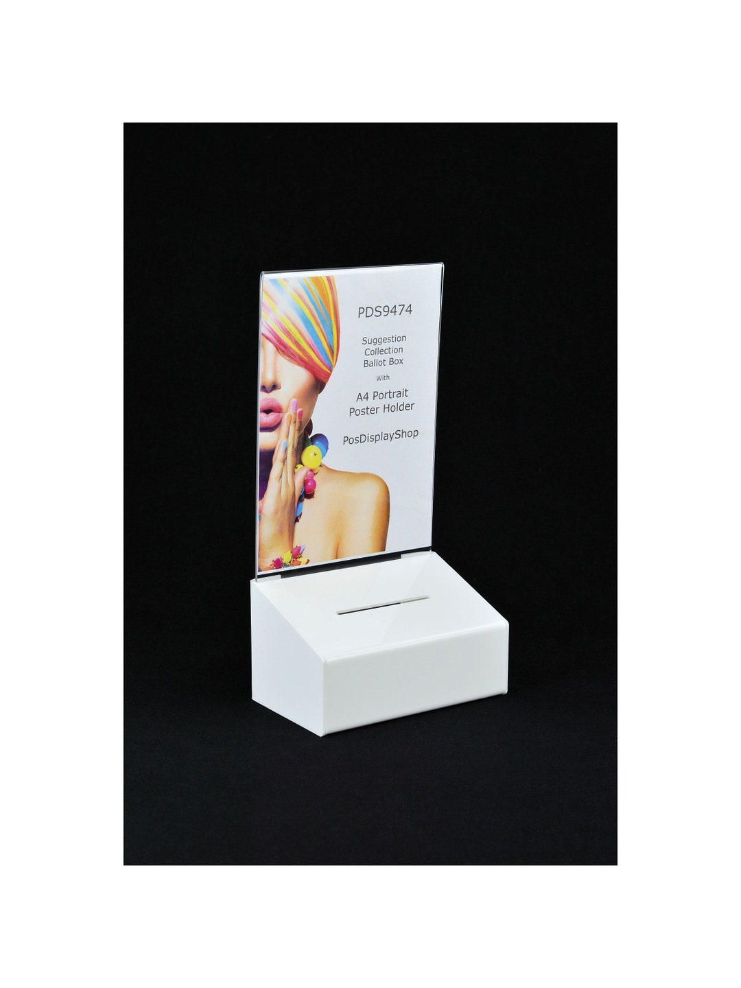 White Collection Box Suggestion Box Comments Box With A4 Portrait ...