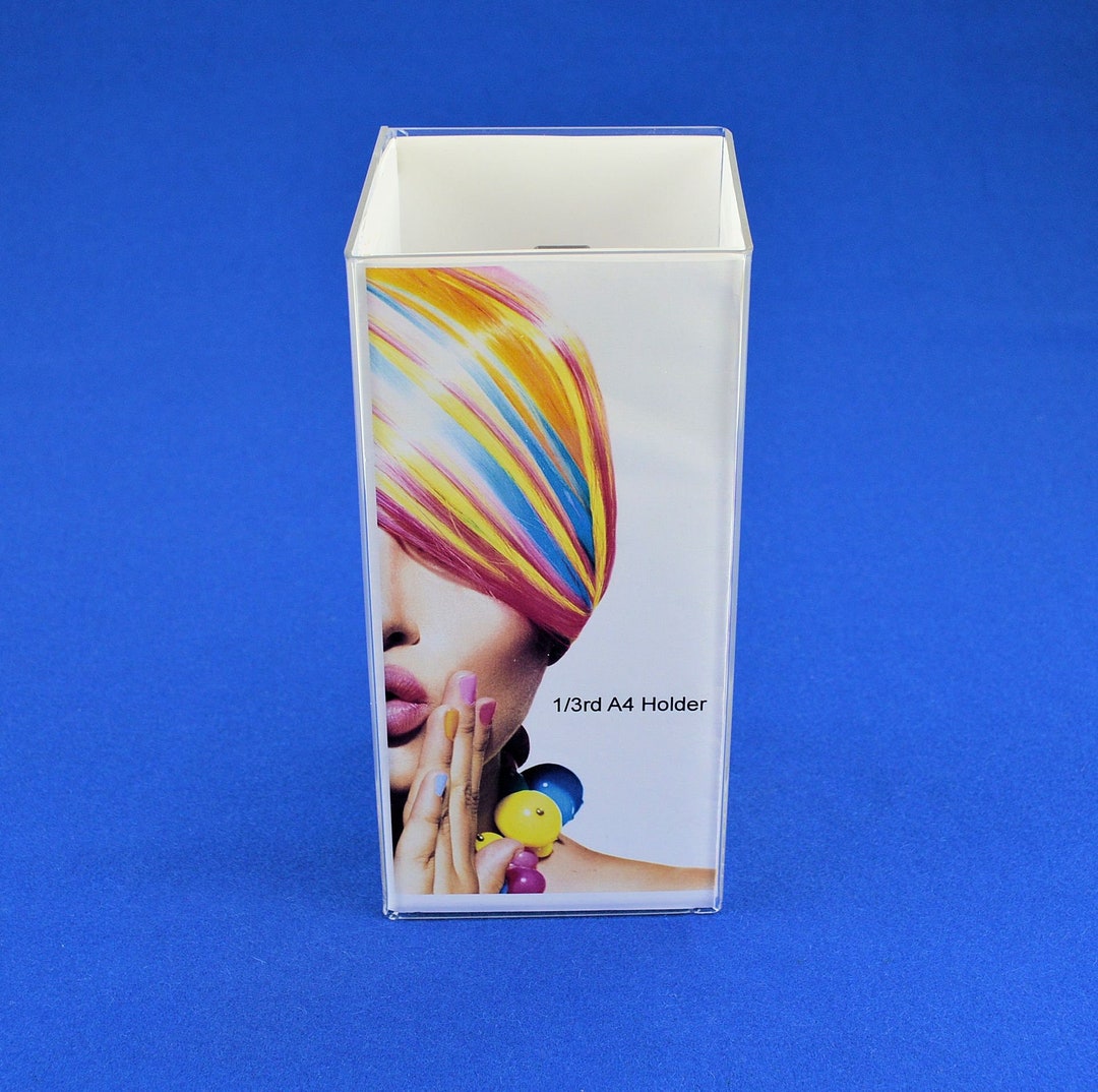 10 X Acrylic 1/3rd A4 Menu Holder / Sign Holder / Price List Holder ...