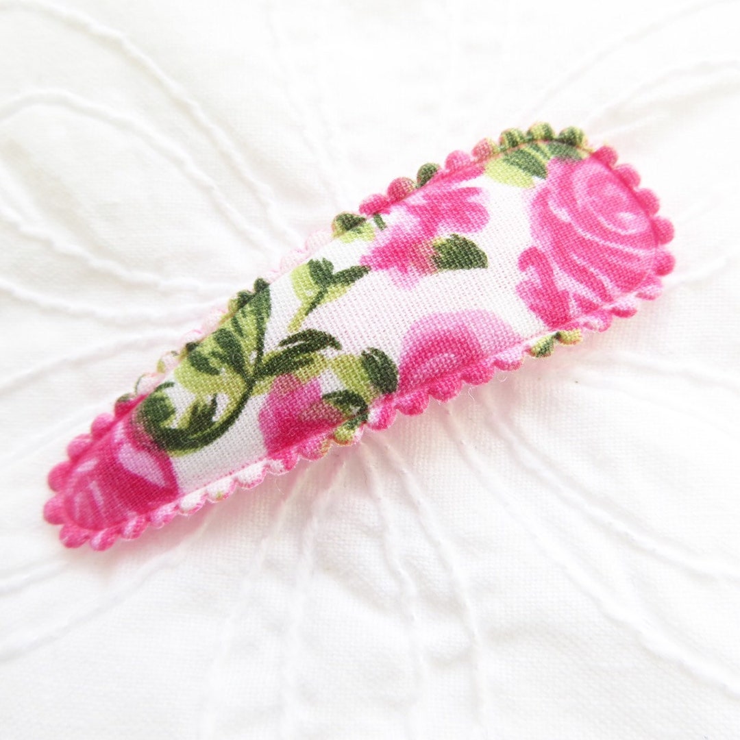 Pink Vintage Rose Snap Clip With No Slip Grip - Etsy