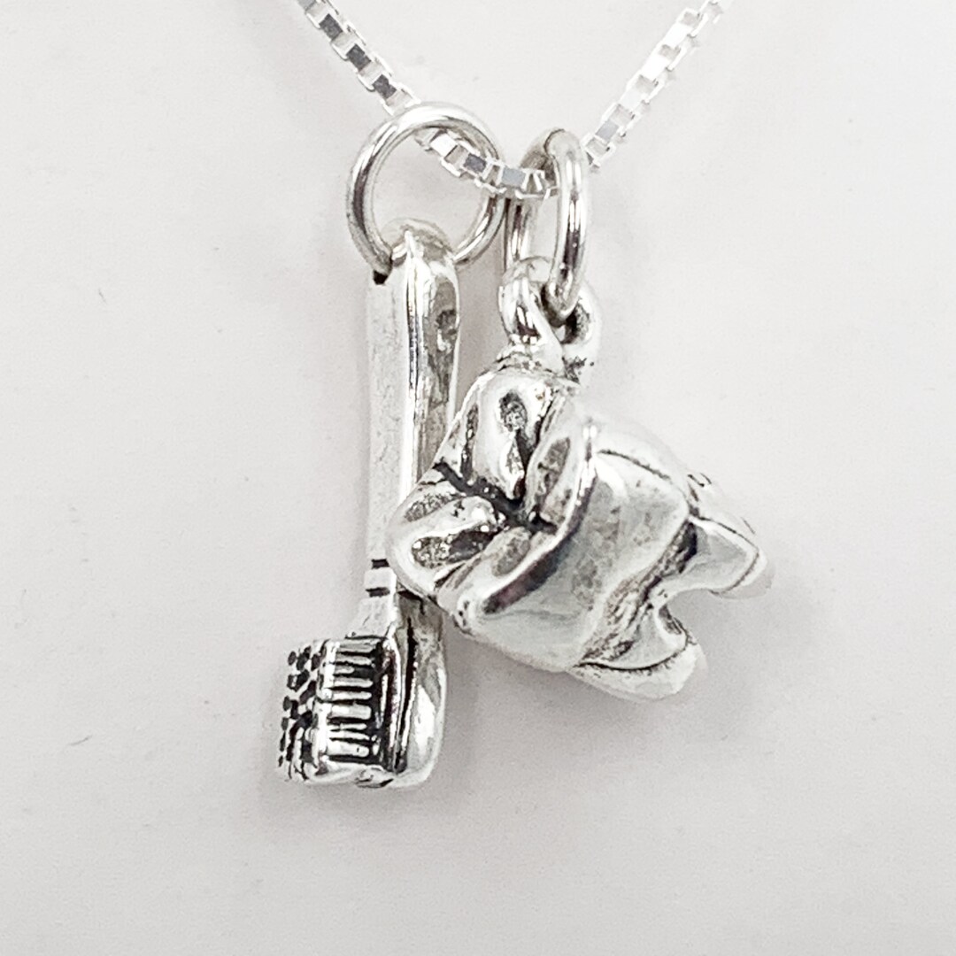 Sterling Silver Dental Charm / Necklace Tooth and Toothbrush Charms ...