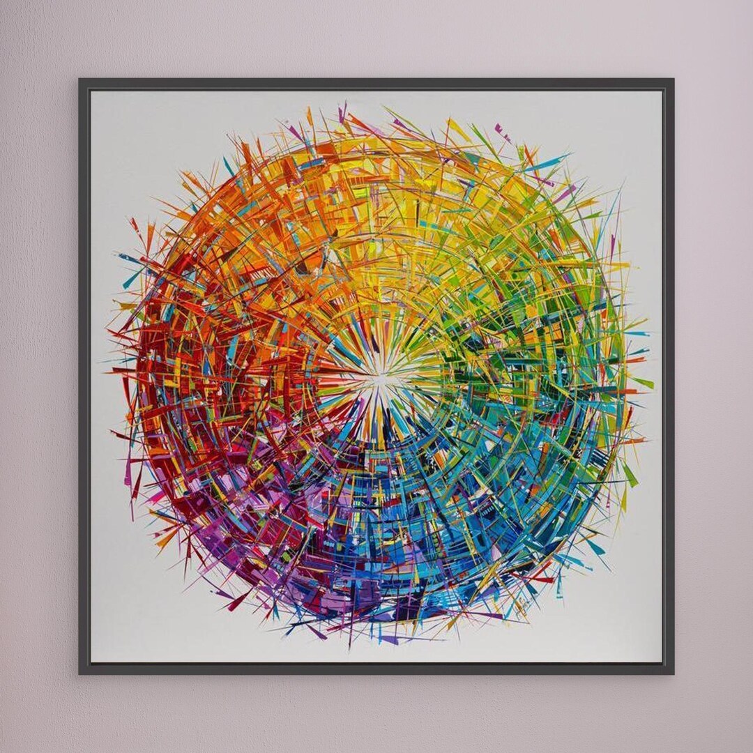 Canvas Print With Frame, Color Wheel, Graphic Print, Wall Art Color ...