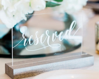 Head Table Acrylic Wedding Table Sign Reserved Table Sign - Etsy