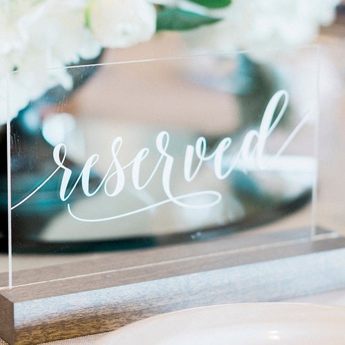 Custom Reserved Acrylic Wedding Sign | Etsy