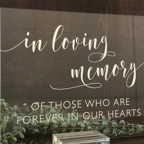 In Loving Memory Memorial Table Sign Clear Acrylic Wedding | Etsy