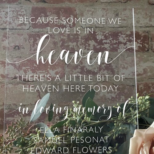 In Loving Memory Sign Acrylic Memory Sign Lucite Memory | Etsy