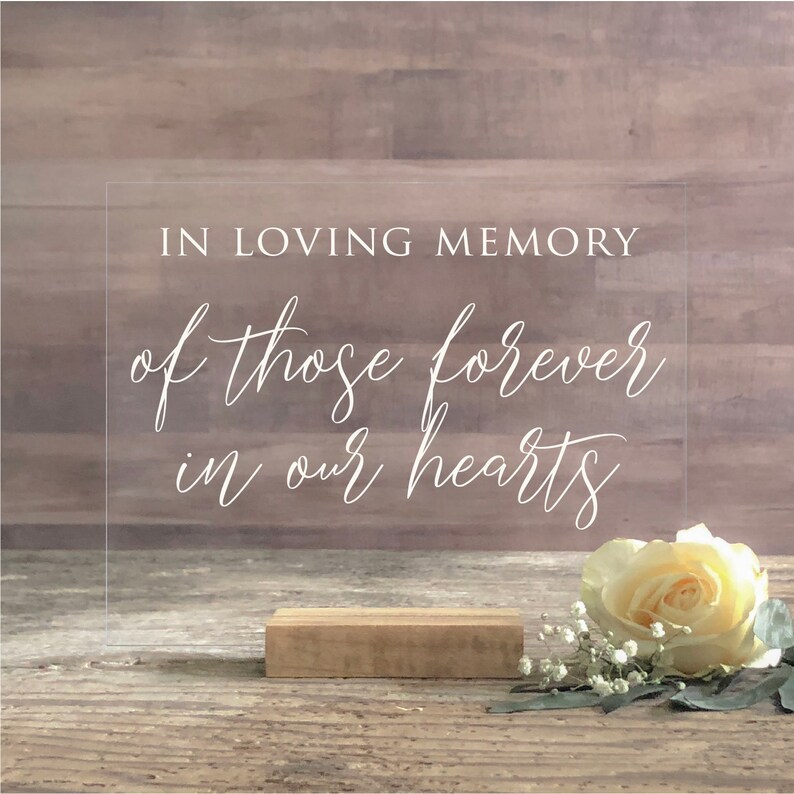 Memory Table Sign on Acrylic Lucite in Loving Memory Sign - Etsy