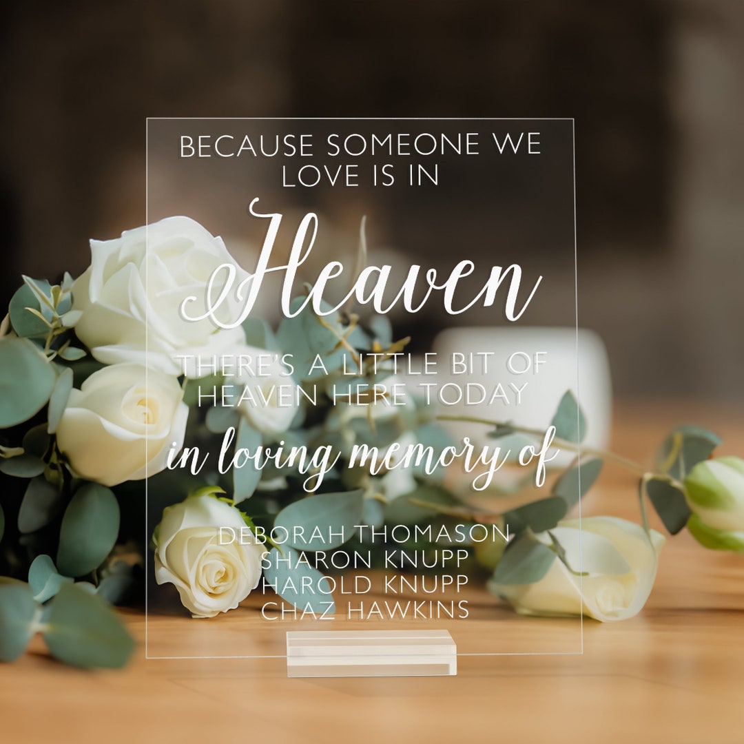 Memory Table Sign for Wedding With Names in Loving Memory Sign for ...
