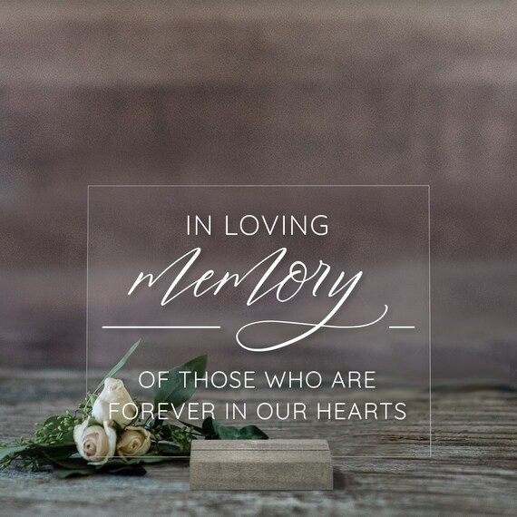 Memory Table Sign on Acrylic Lucite in Loving Memory Sign - Etsy