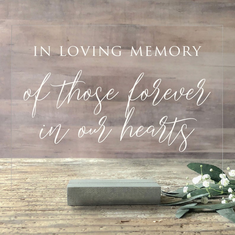 Memory Table Sign on Acrylic Lucite in Loving Memory Sign - Etsy