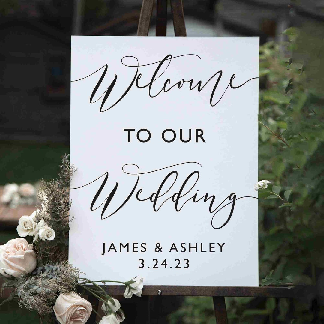 Acrylic Welcome Sign for Weddings Glass Wedding Sign Personalized With ...