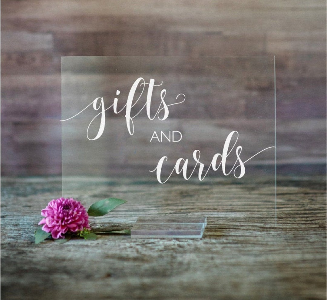 Gifts and Cards Acrylic Sign Gifts and Cards Sign Lucite Gifts and ...