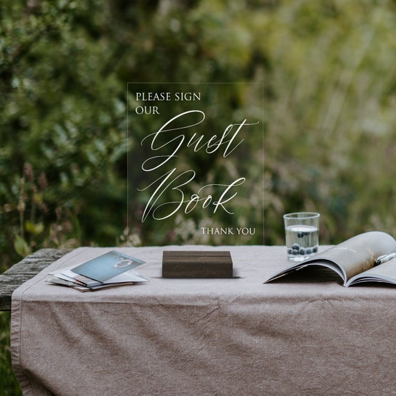 Please Sign Our Guestbook Acrylic Sign Guest Book Sign - Etsy