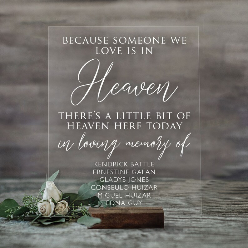 Memory Table Sign for Wedding With Names in Loving Memory - Etsy UK