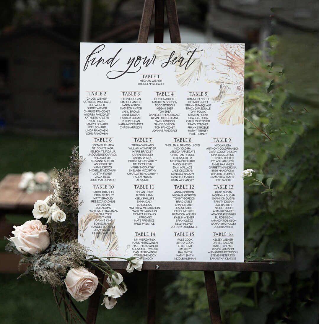 Acrylic Seating Chart White Acrylic Wedding Seating Sign Wedding ...