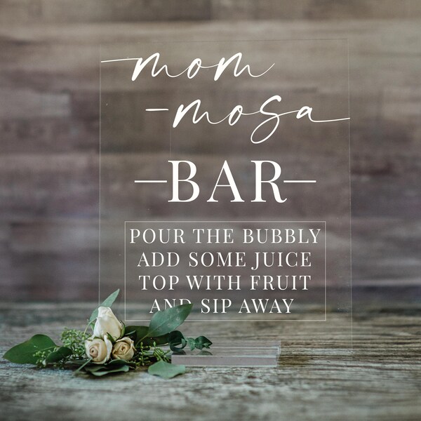 Mom Mosa Bar Sign - Etsy