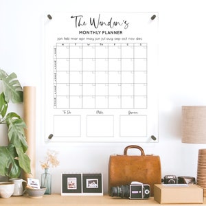 Dry Erase Acrylic Calendar Monthly and Weekly Acrylic Calendar Planner ...