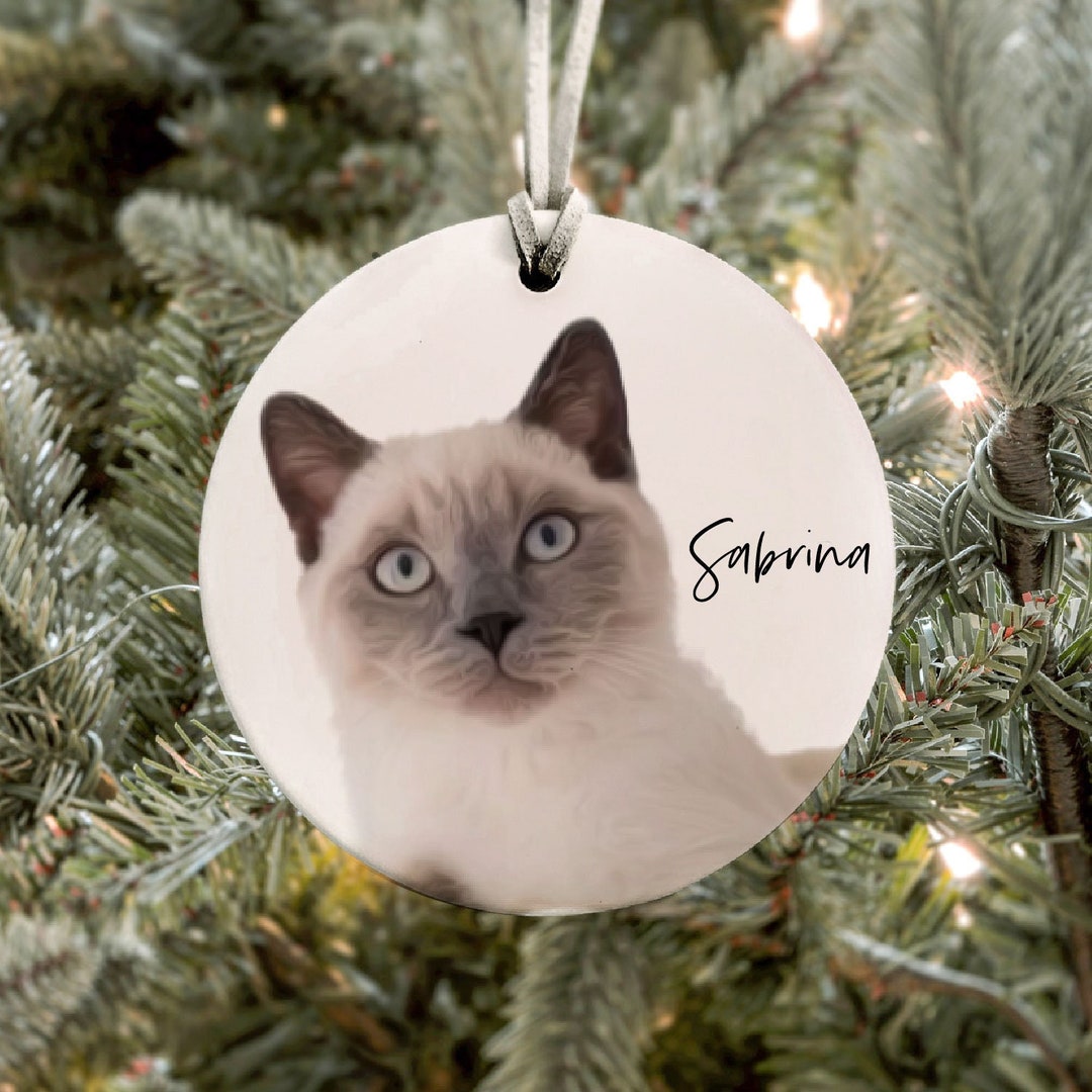 Siamese Cat Ornament, Personalized Cat Christmas Ornament, Cat Memorial ...
