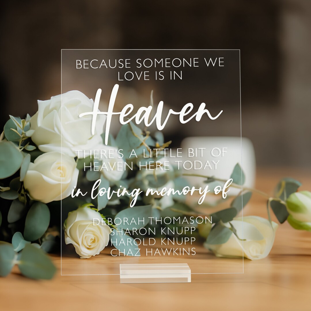 Memory Table Sign for Wedding With Names in Loving Memory Sign for ...