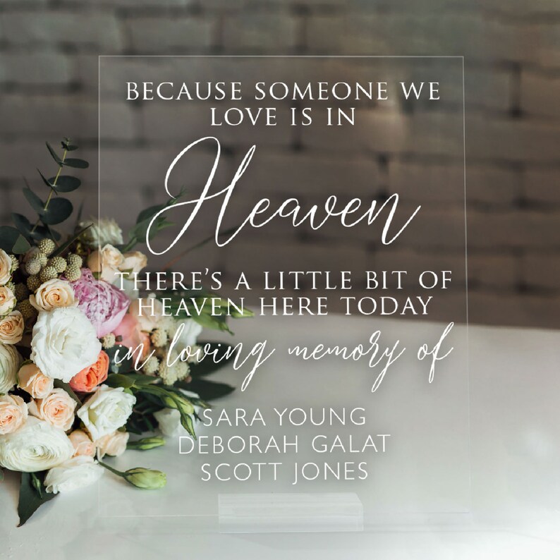 Memory Table Sign for Wedding With Names in Loving Memory - Etsy UK