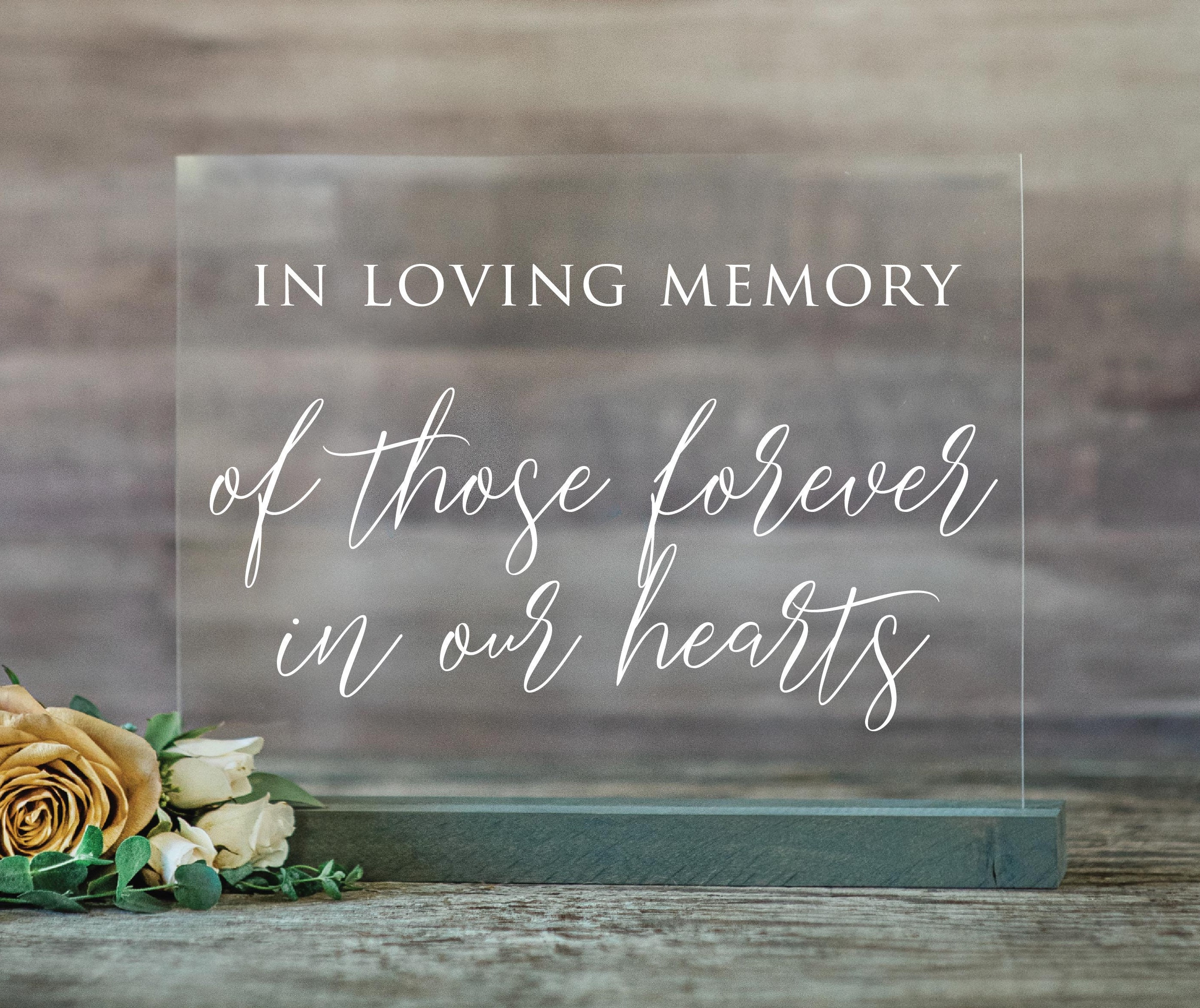 Memory Table Sign on Acrylic Lucite In Loving Memory Sign | Etsy