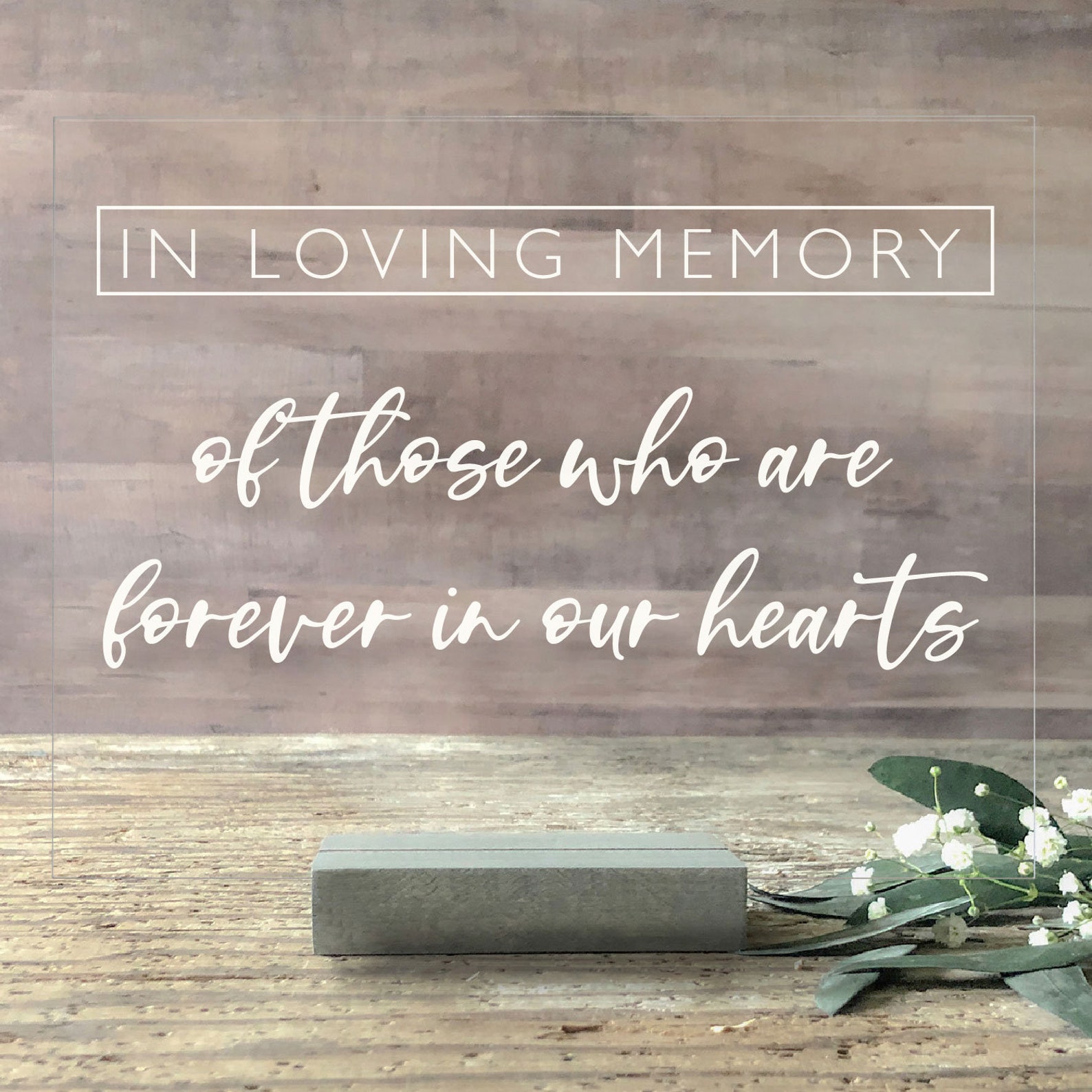 Memory Table Sign on Acrylic Lucite in Loving Memory Sign - Etsy