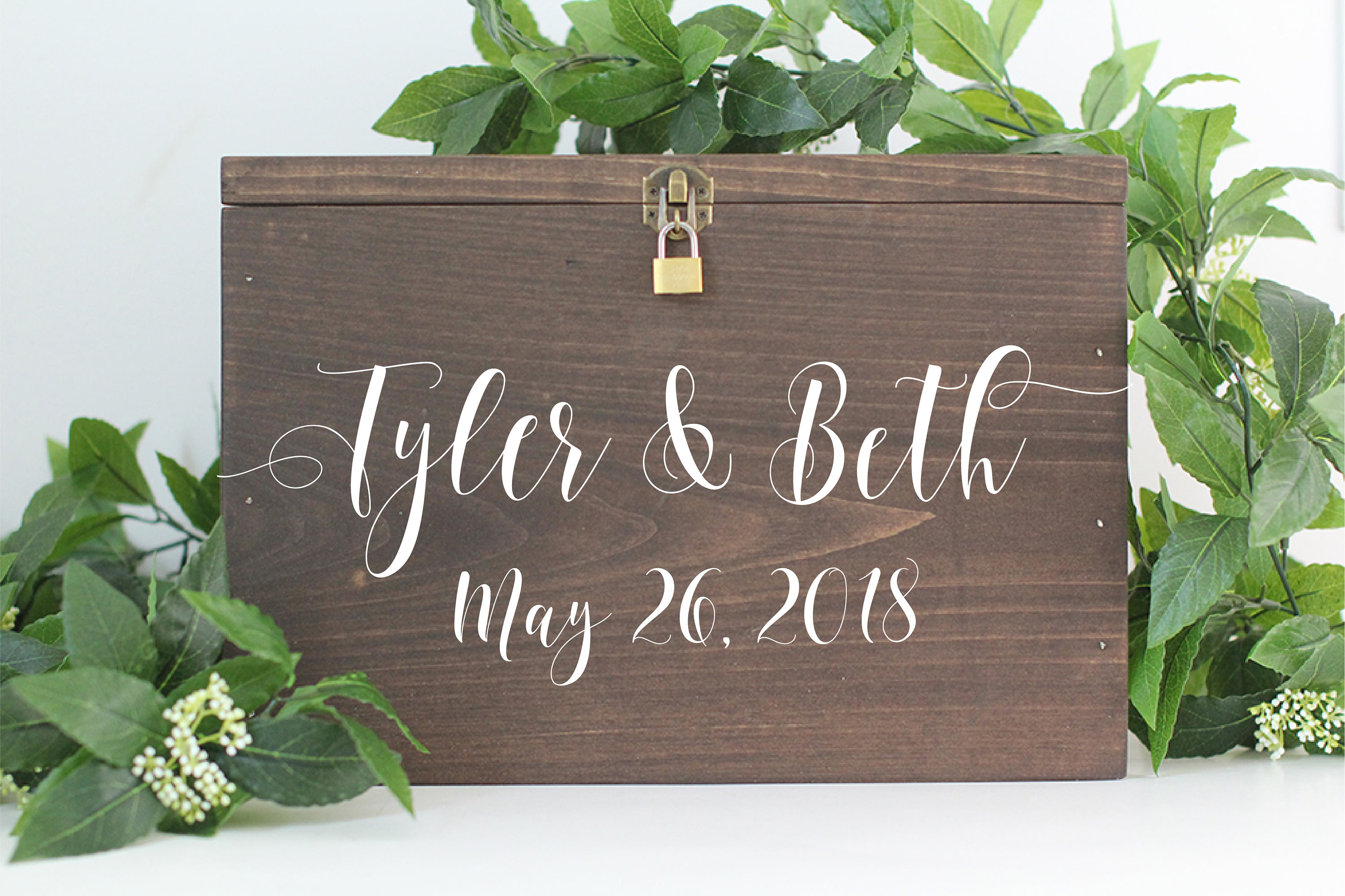 Wedding Card Box With Lock Wedding Card Box With Slot Wood Etsy