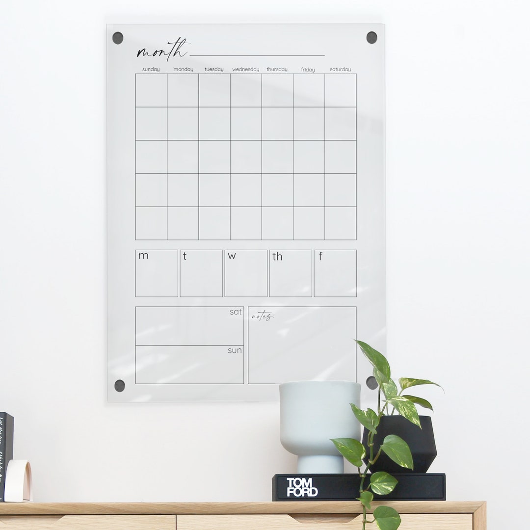 Acrylic Monthly Weekly Calendar Acrylic Dry Erase Board Acrylic To-do ...