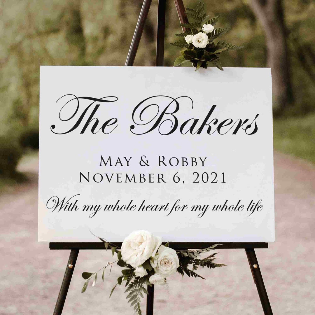 Acrylic Last Name Wedding Sign With Date Acrylic Wedding Sign for ...