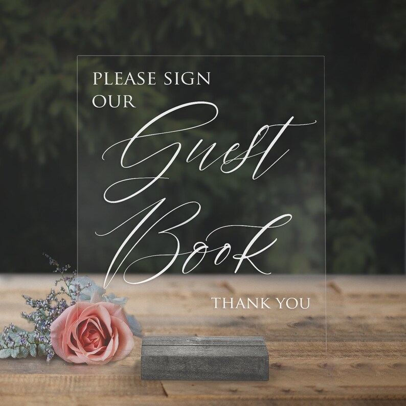 Please Sign Our Guestbook Acrylic Sign Guest Book Sign - Etsy