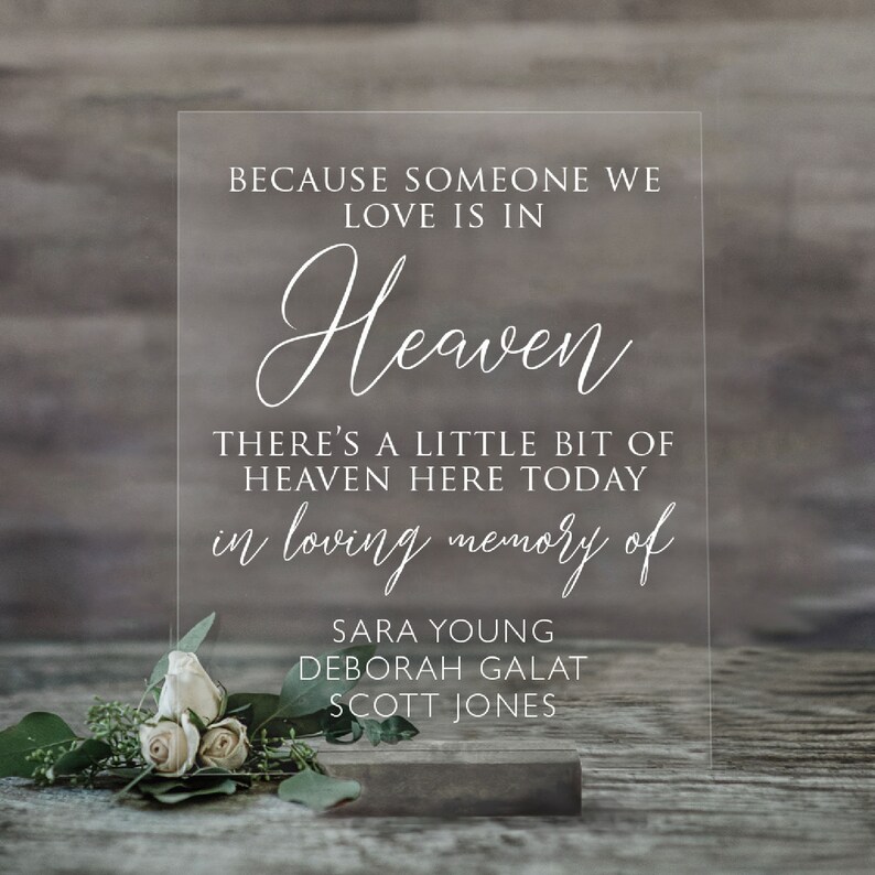 Memory Table Sign for Wedding With Names in Loving Memory - Etsy UK