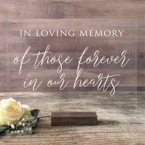 Memory Table Sign on Acrylic Lucite in Loving Memory Sign - Etsy