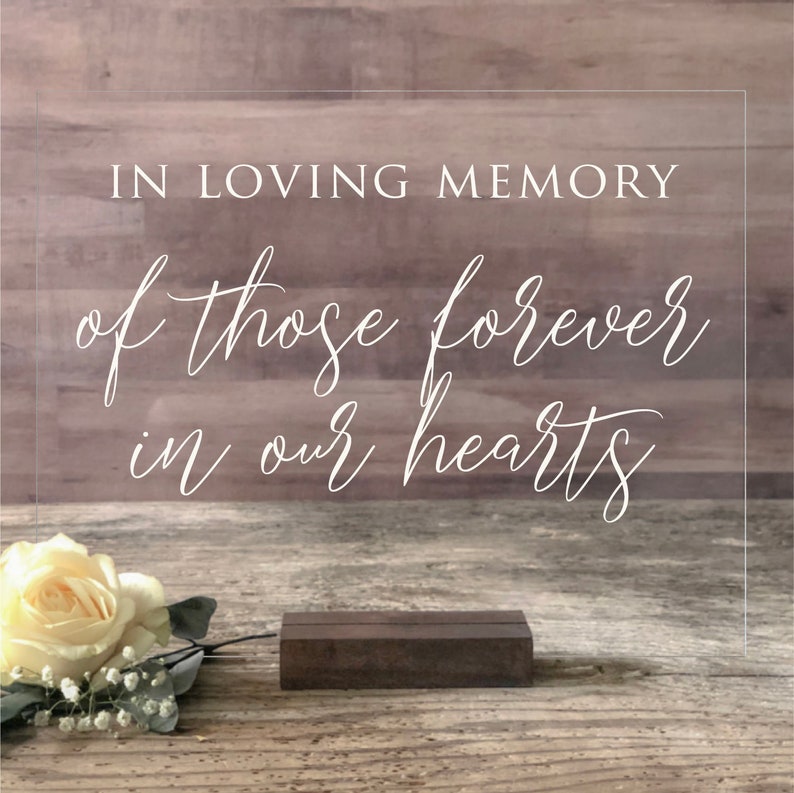 Memory Table Sign on Acrylic Lucite in Loving Memory Sign - Etsy