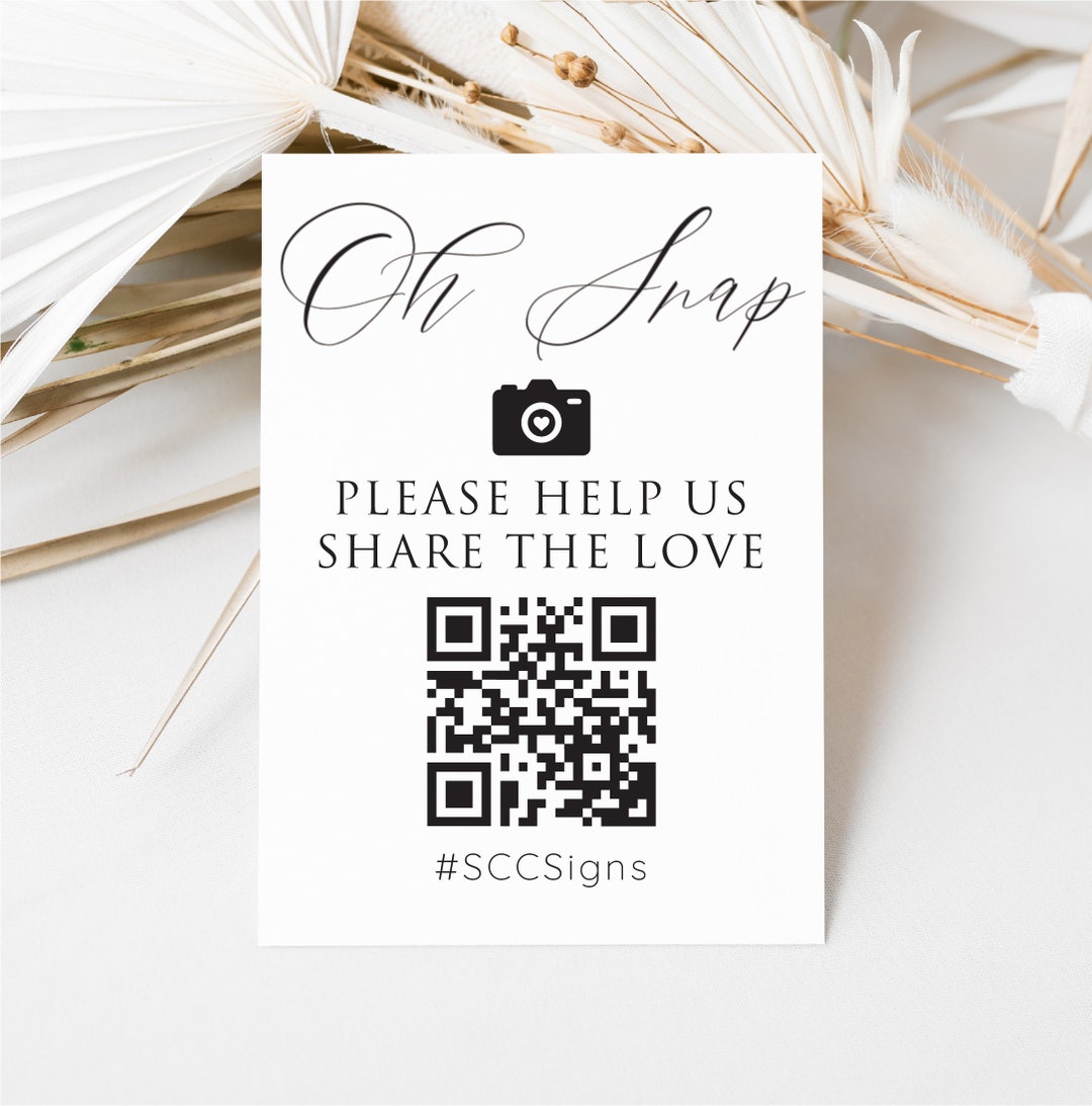 Social Media QR Code Sign Custom QR Code Business Sign Custom Wedding ...