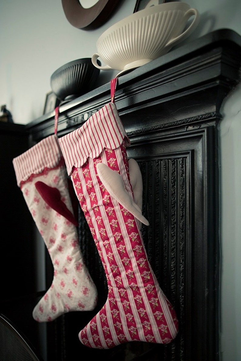 Christmas Stocking Angel Wings Scandinavian Style Quilting - Etsy