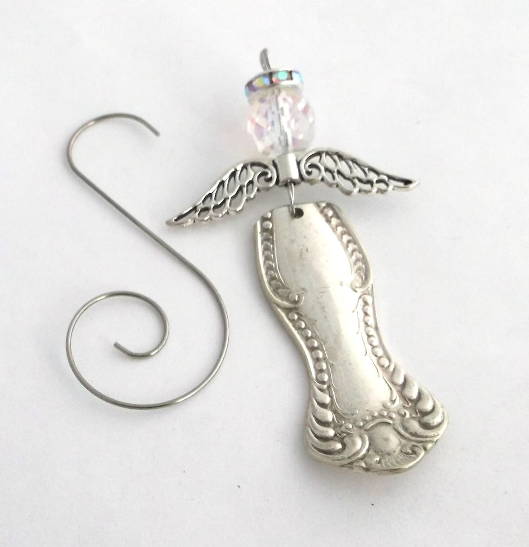 Spoon Angel Ornament Bernice Antique Christmas Faith Aurora Borealis ...