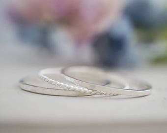 Sterling silver stacking rings | Etsy