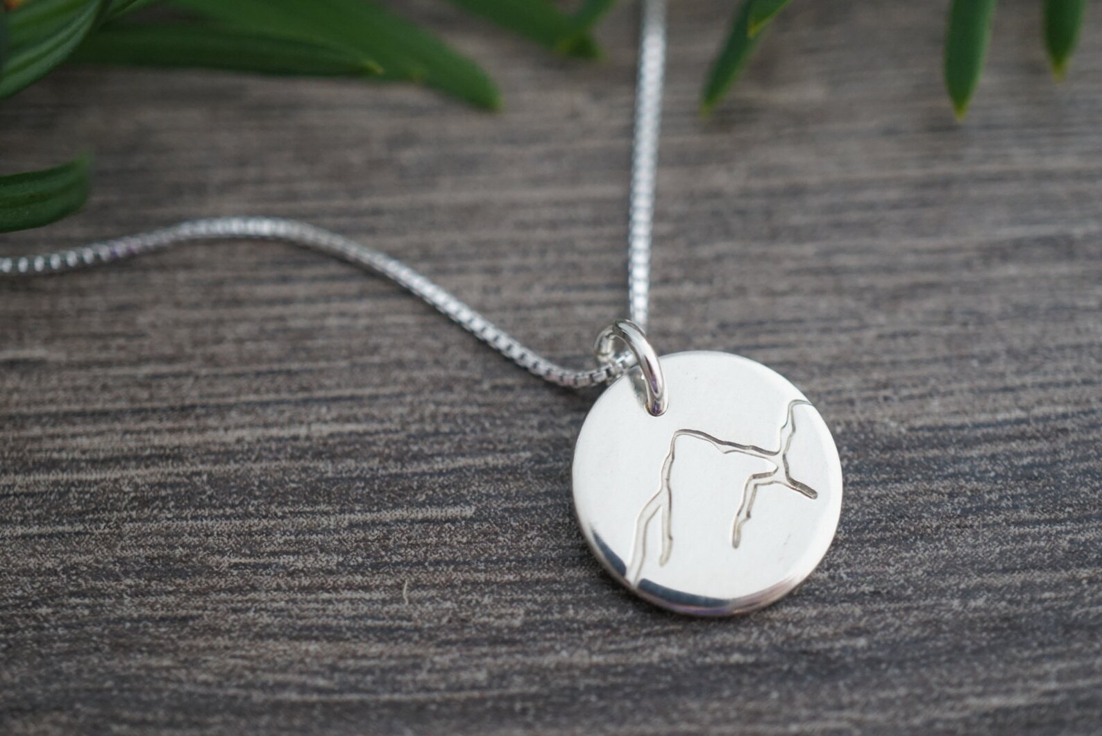 Silver Mountain Necklace Outdoor Jewelry Gifts Under 40 | Etsy