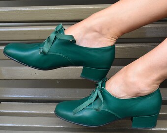 Green Leather Shoes | Etsy