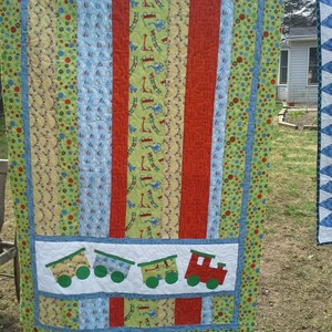 Baby Boy Nursery Bedding Boy Train Crib Quiilt Boy Blanket - Etsy New ...