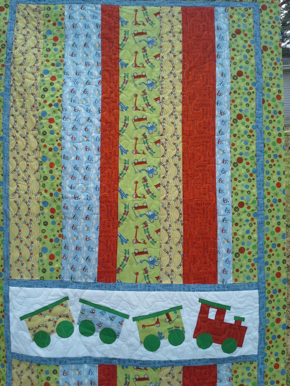 Baby Boy Nursery Bedding Boy Train Crib Quiilt Boy Blanket | Etsy