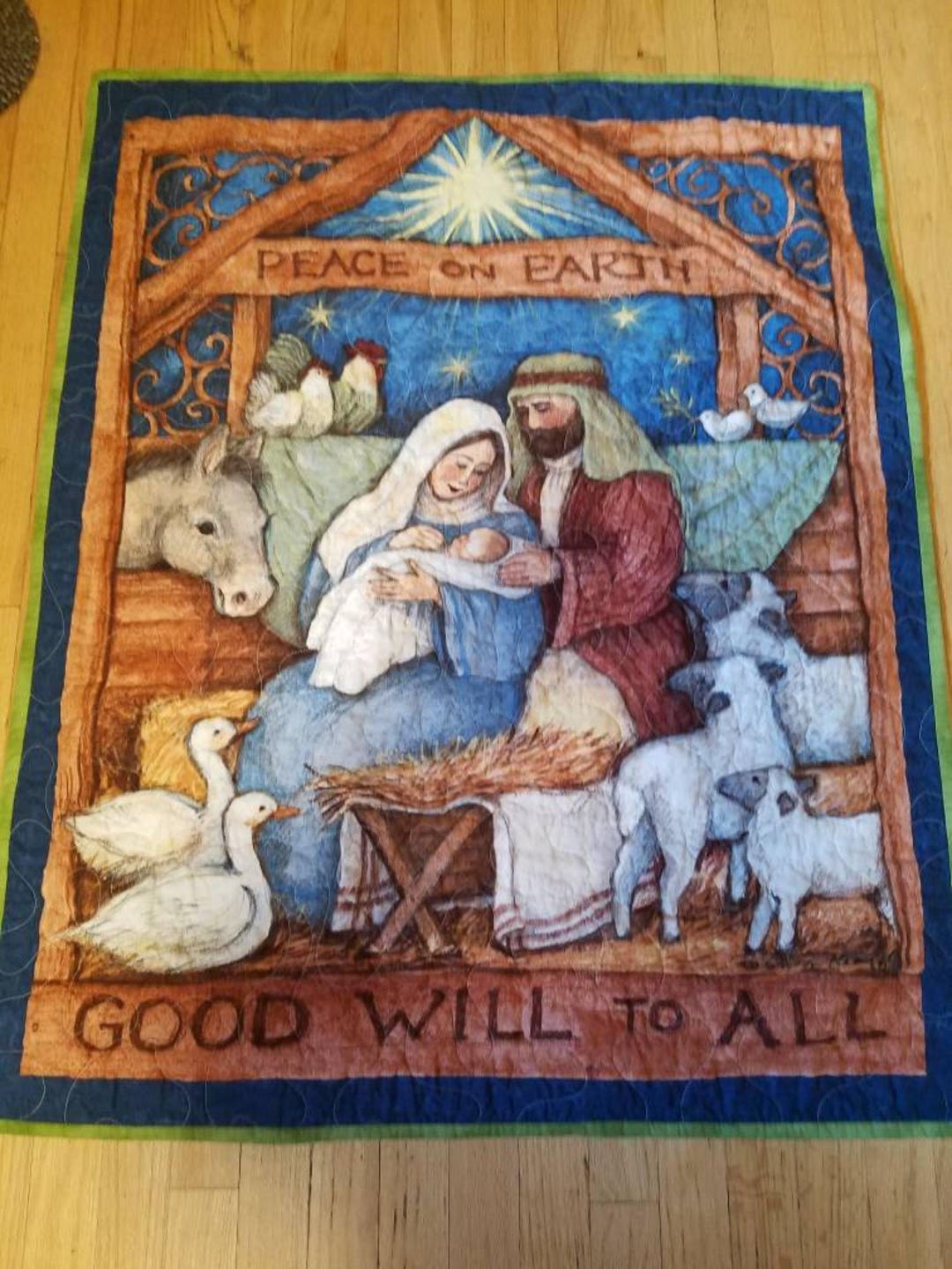 Christmas Quilt Christmas Wallhanging Nativity Quilt Childs - Etsy